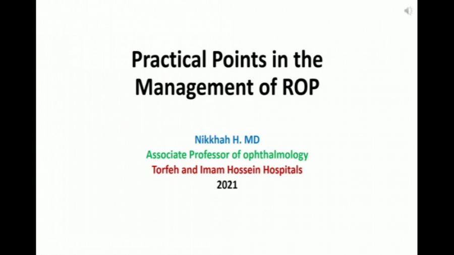 Practical Points in the management of ROP