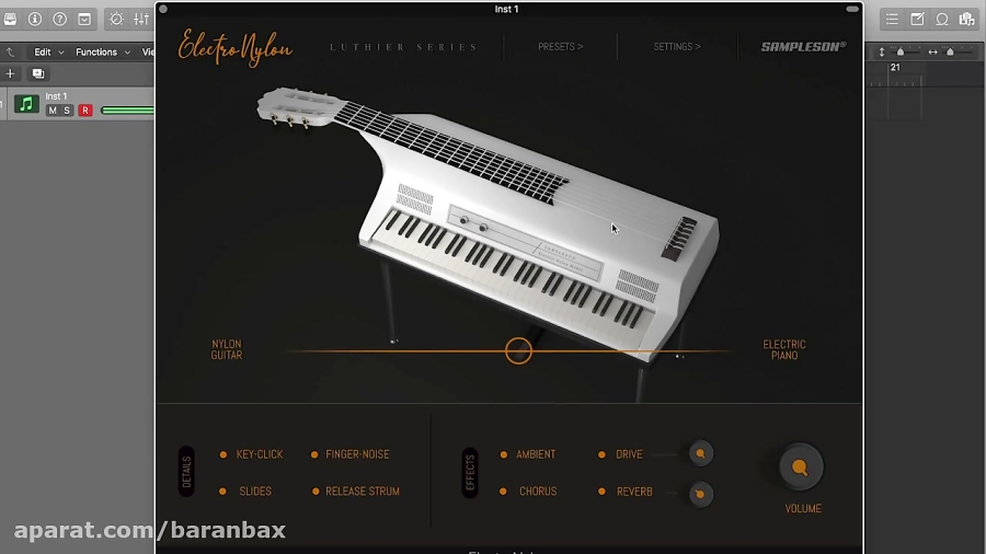 تیزر معرفی وی اس تی گیتار و پیانو مدرن و خوش صدا Sampleson ElectroNylon