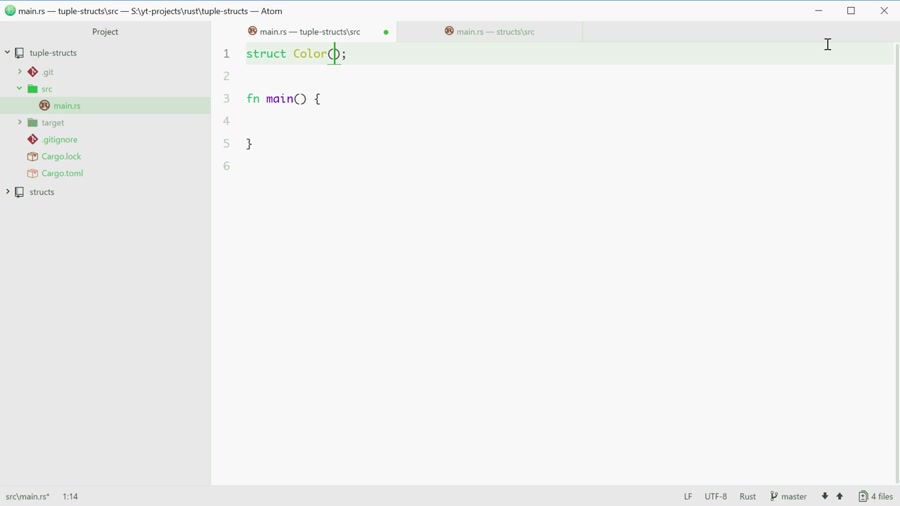 Rust Programming Tutorial #18 - Tuple Structs