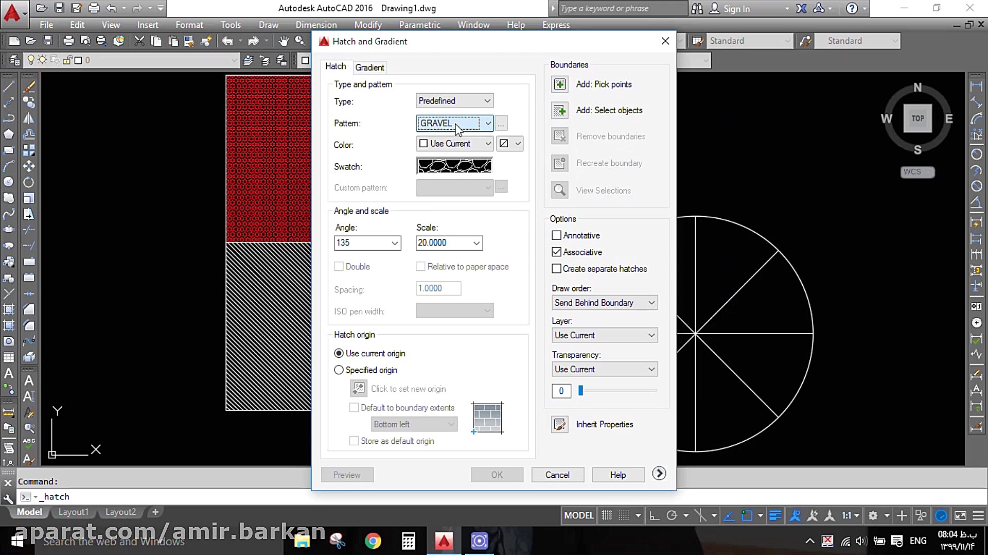 اموزش hatch و gradient در اتوکد