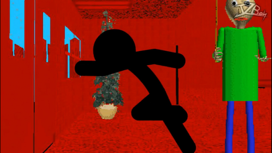 Baldi vs stickman انیمیشن استیکمن در بالدی