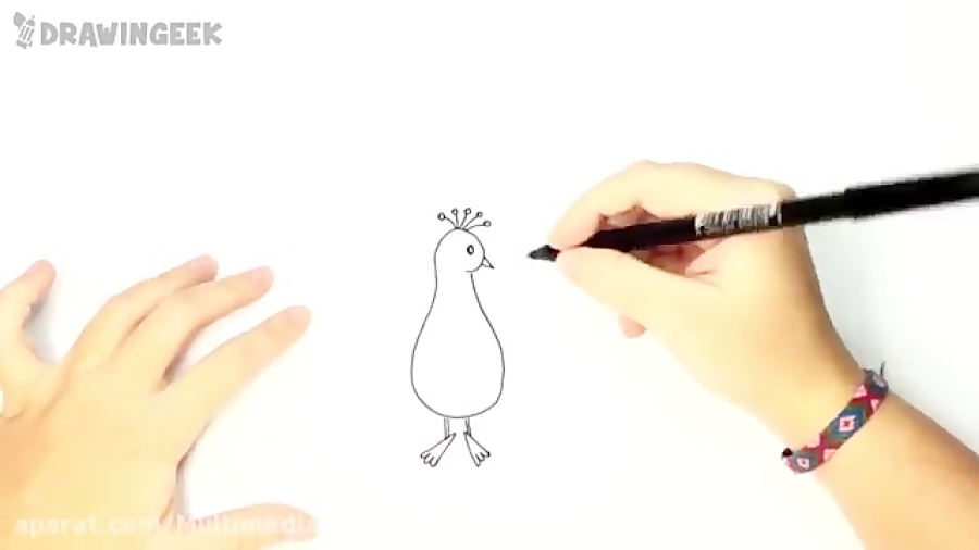 آموزش نقاشی طاووس کودکانه - آموزش نقاشی کودک