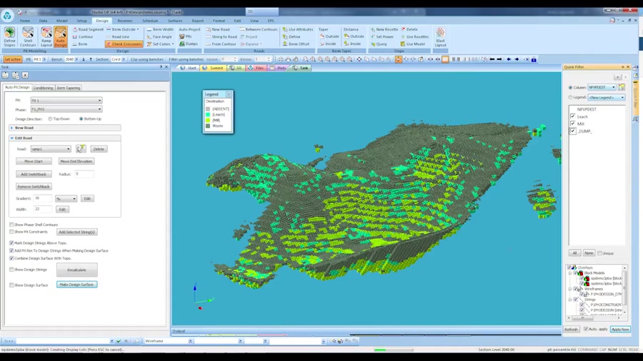 آشنایی با Datamine Studio OP - Pit Design Run Through