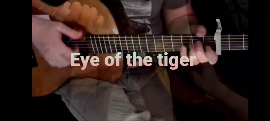 اجرای آهنگ eyes of the tiger با گیتار