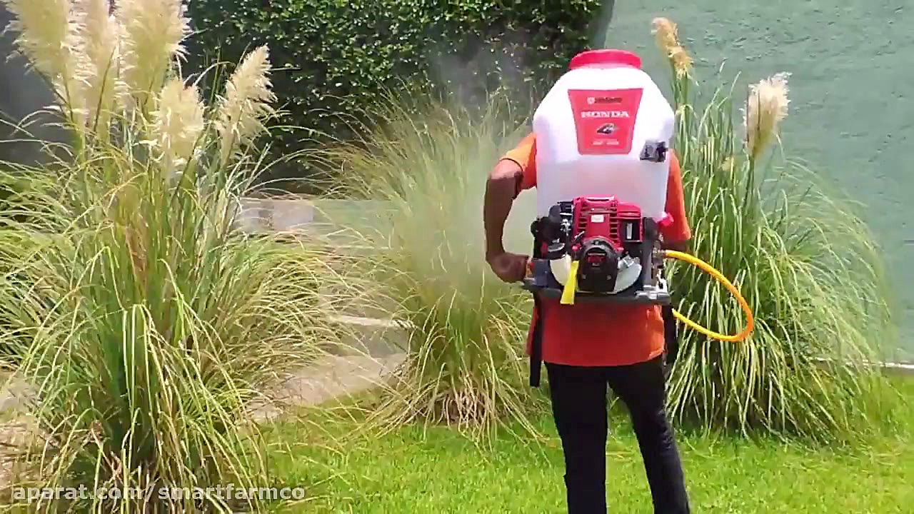 راه اندازی سمپاش کوله پشتی هوندا honda با موتور چهار زمانه