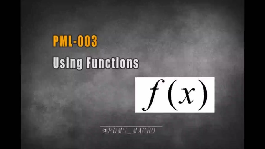 PML-003-Using Functions in PDMS