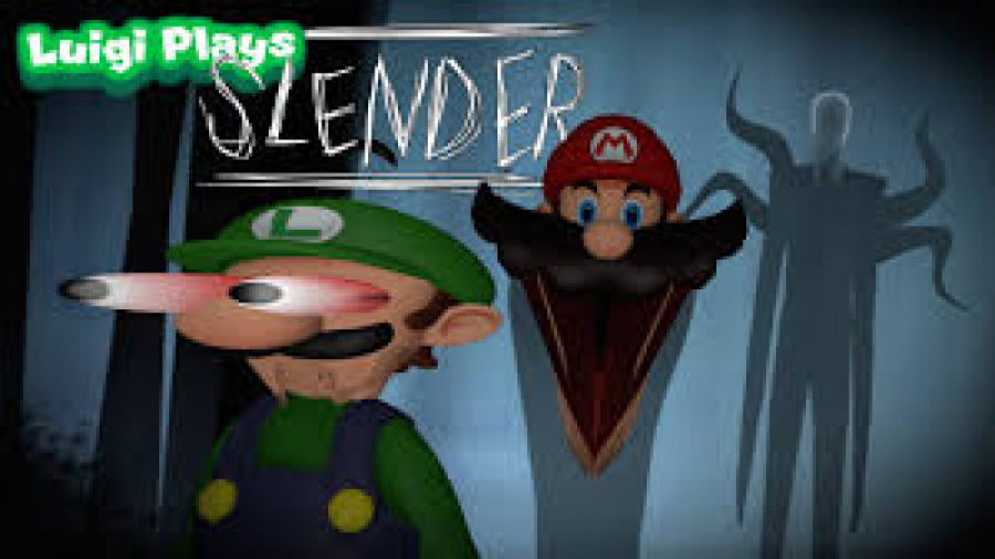 With Mario???) Luigi plays : slender man)