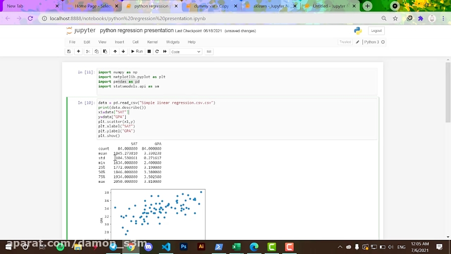 کد پایتون رگرسیون خطی - linear regression python