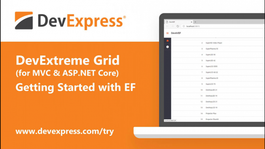 شروع کار با DevExtreme Grid for ASP.NET Core