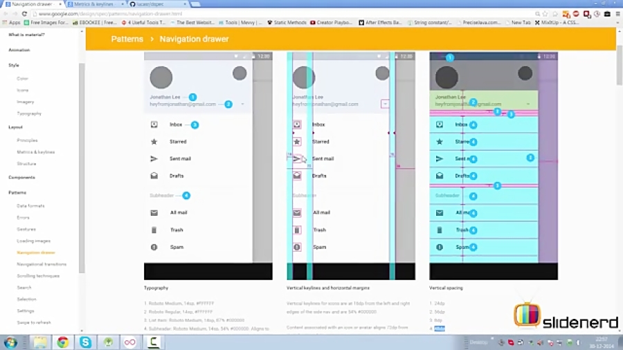 Validate Material Design (Keylines, Spacing, Lists) Wit