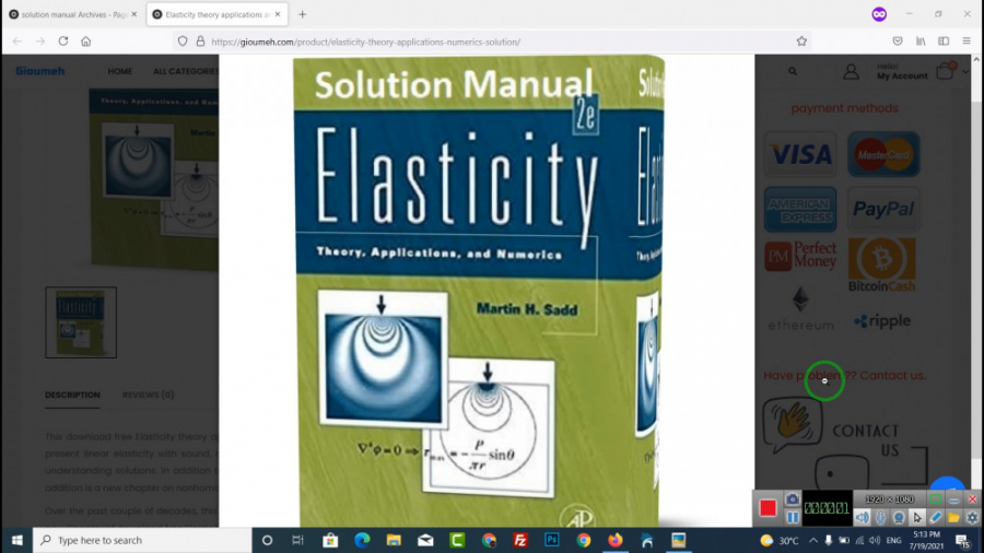 Solution Manual Elasticity theory applications and numerics 2nd Martin H Sadd