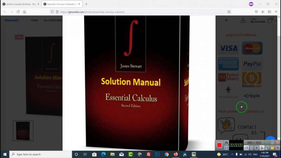 solutions manual of Essential Calculus 2nd Edition by James Stewart pdf