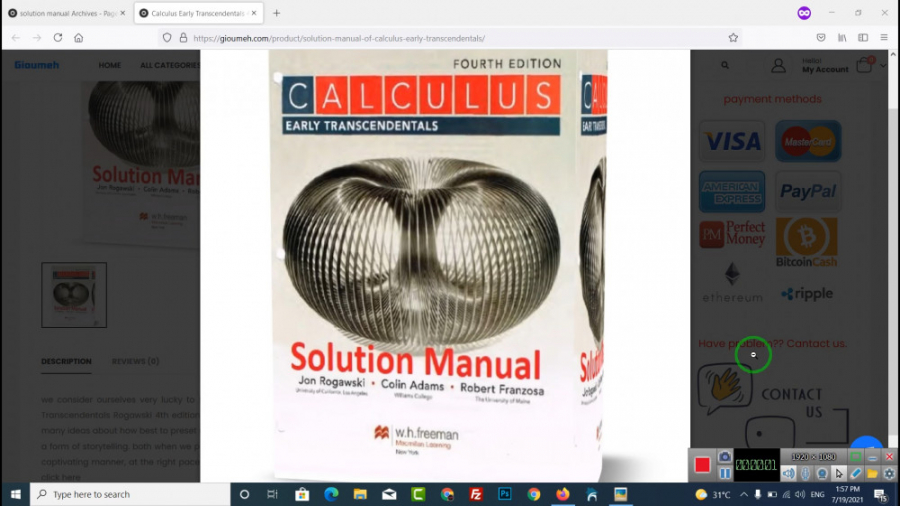 Solution Manual of Calculus Early Transcendentals 4th Jon Rogawski ...