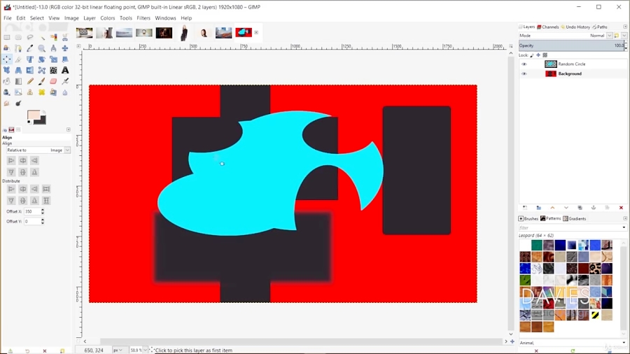 GIMP - Transform Tools - Alignment Tool