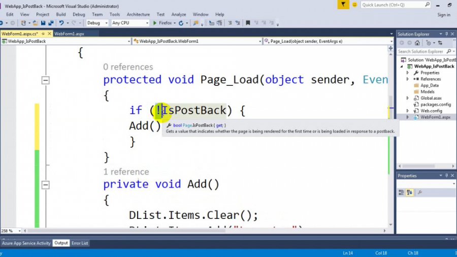 آموزش پیشرفته ASP.Net Web Forms کار با پراپرتی IsPostBack