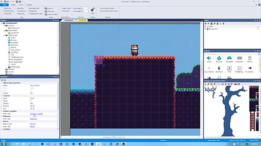 Construct 2: How to make a Pixel Platformer #3