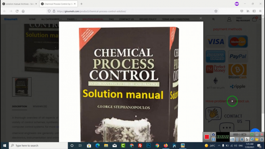 Solution Manual of Chemical Process Control 1st by George Stephanopoulos
