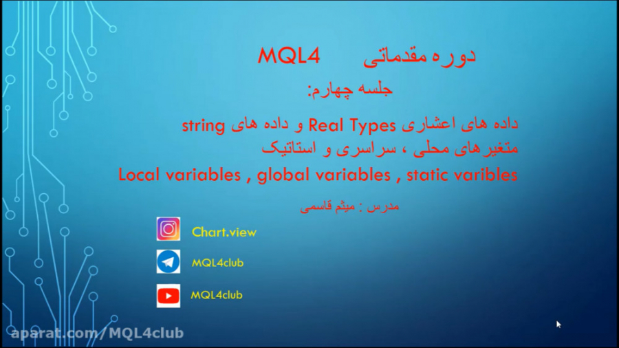 جلسه چهارم دوره مقدماتی آموزش MQL4