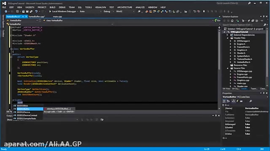 C DirectX11 Tutorial 4 - Vertex Buffer Class