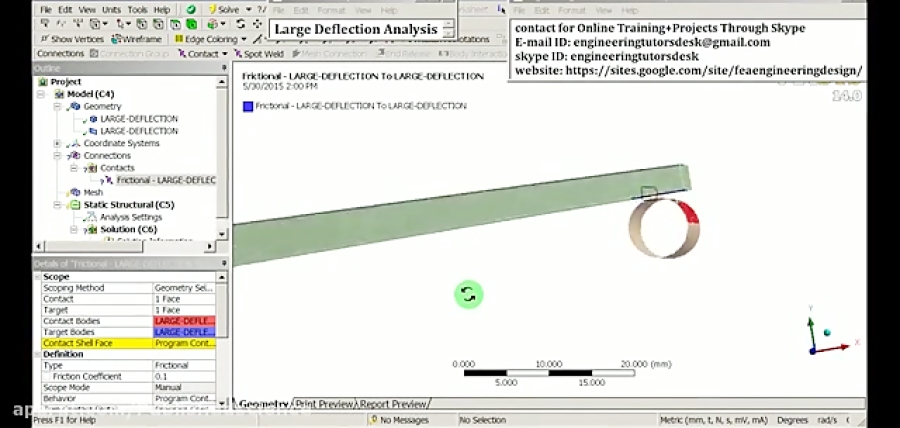 ansys large deflection analysis