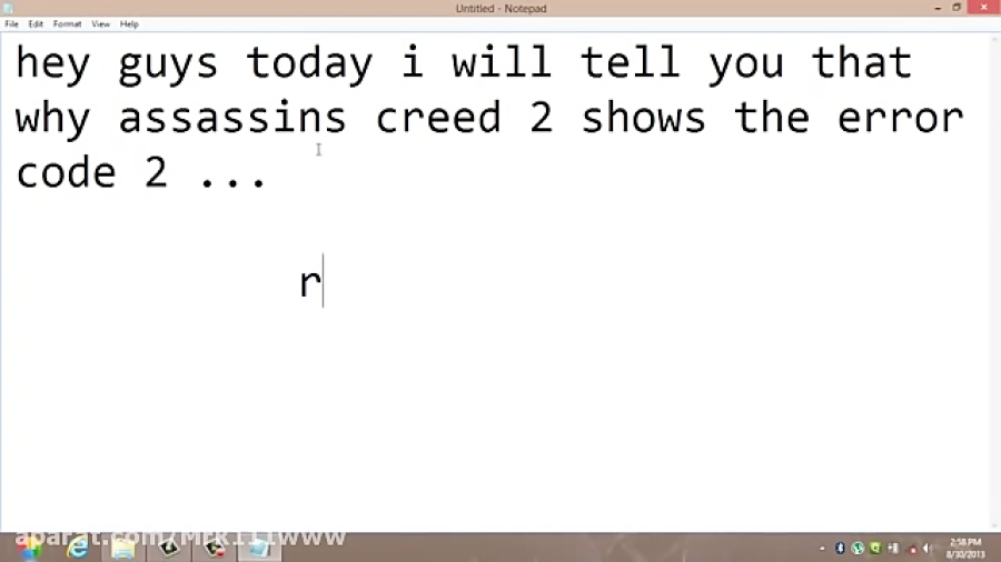 رفع مشکل ERROR CODE 2 Assassins creed 2