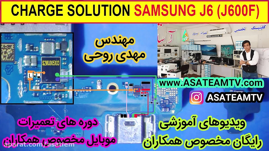 مسیر شارژ و یو اس بی j600f مهندس روحی charge and usb j600f