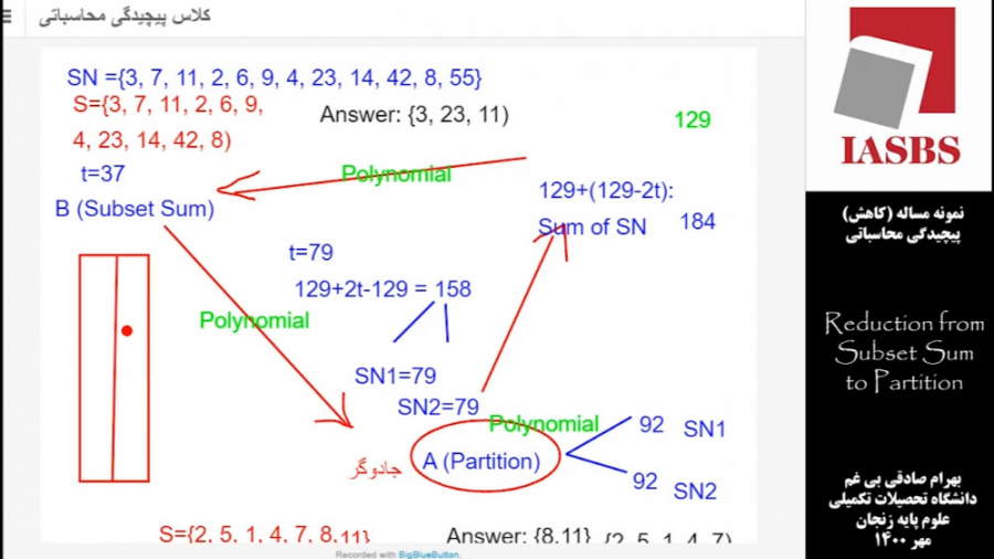Reduction from Subset Sum to Partition کاهش