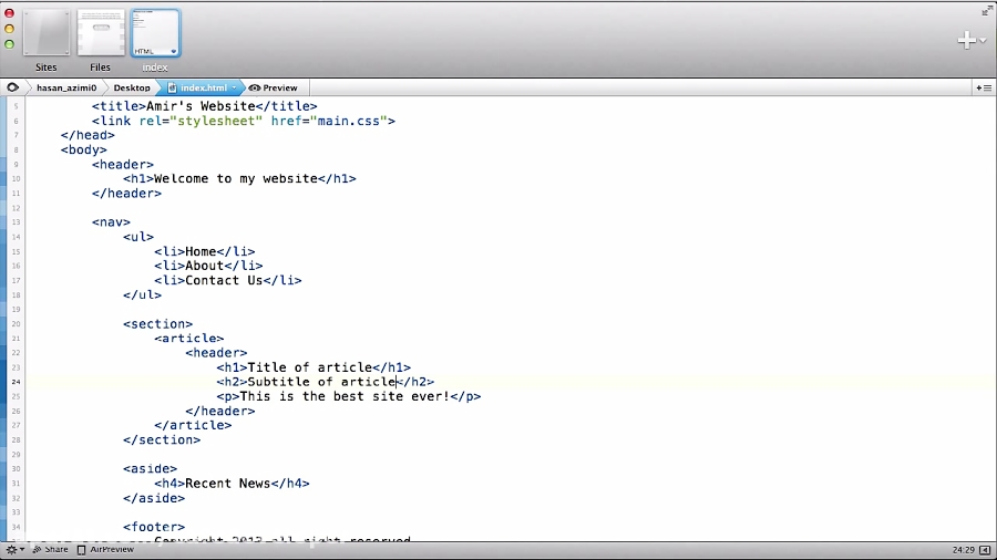 آموزش کامل HTML5: قسمت 4