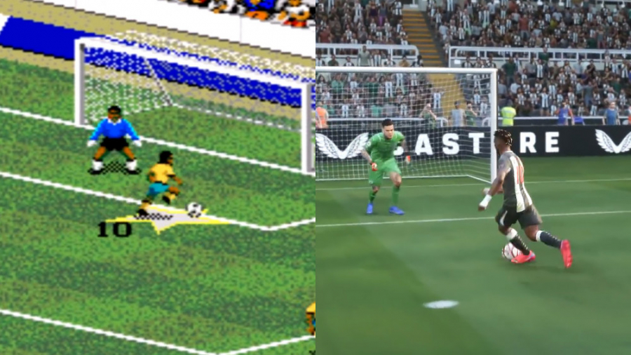 دریبل زدن دروازه‌بان از FIFA 94 تا FIFA 22