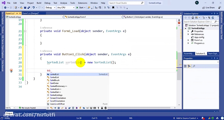 آموزش SortedListدر سی شارپ پیشرفته#C
