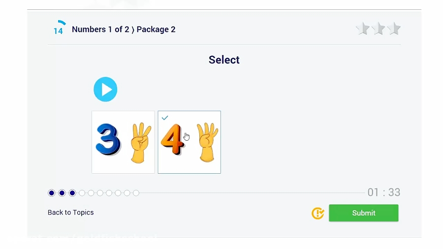 English Numbers 3 and 4