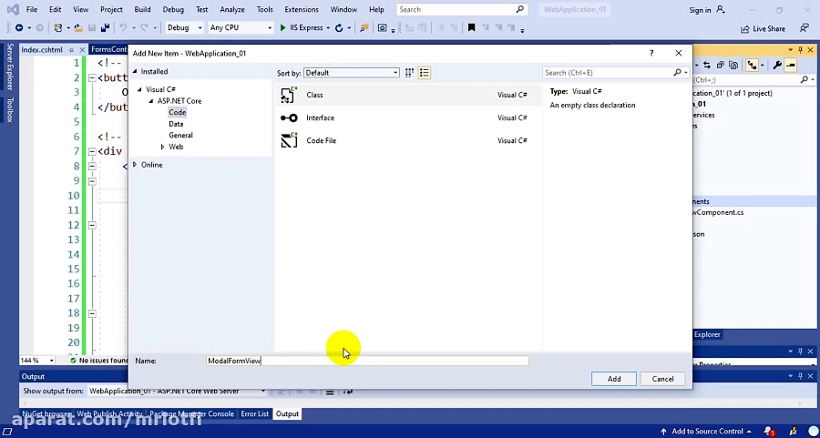 آموزش ViewComponentدربرنامه نویسی Asp.net MVC Core
