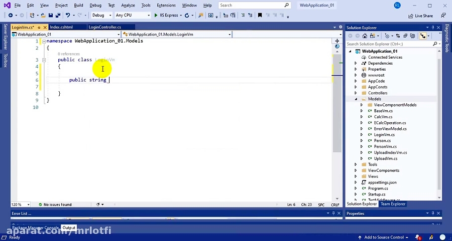 آموزشLoginPage دربرنامه نویسی Asp.net MVC Core