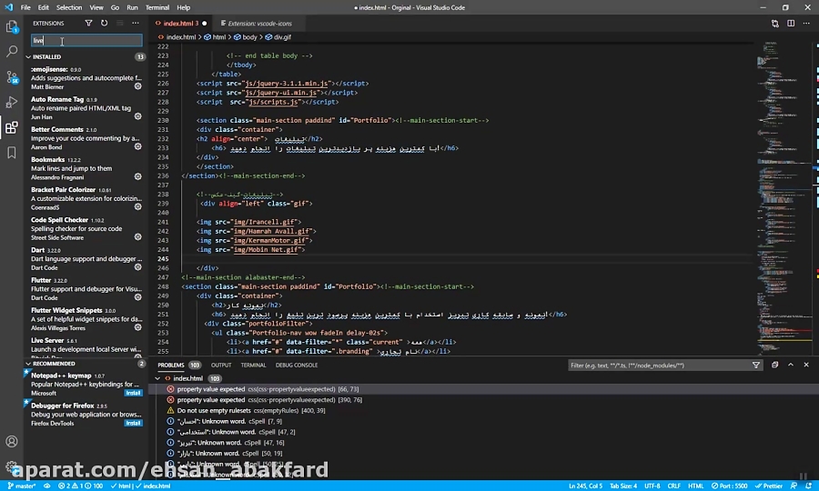 extention for vs code