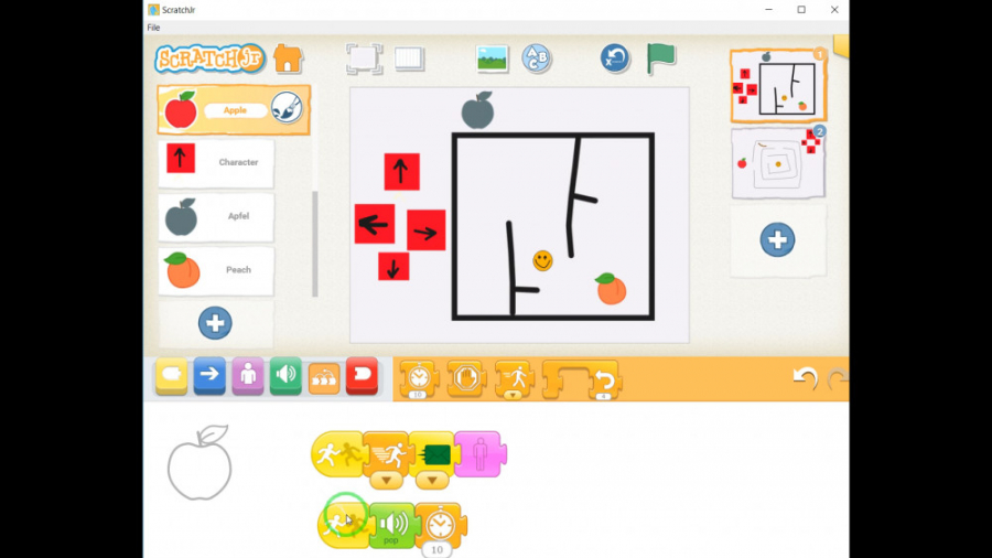 ارسال نامه در اسکرچ جونیور - hide and show in scratch jr