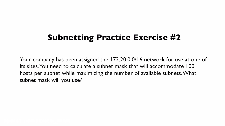 132.Subnetting Practice Exercise #2