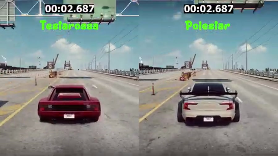 درگ سرعتی NFS Heat- Ferrari Testarossa vs Polestar 1