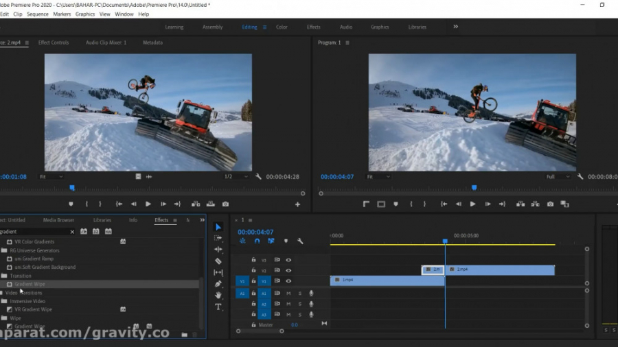 gradient wipe transition