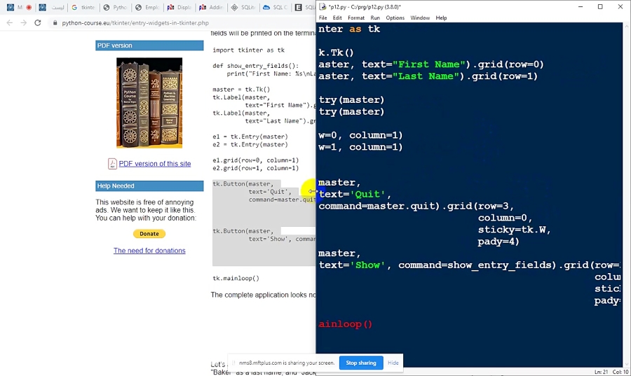پایتون 4- قسمت41- sqlite3-tkinter-جواد محمدزاده