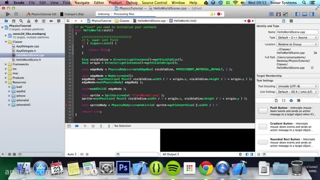Cocos2d x C Physics Tutorial 4 - Adding A Circular Sp