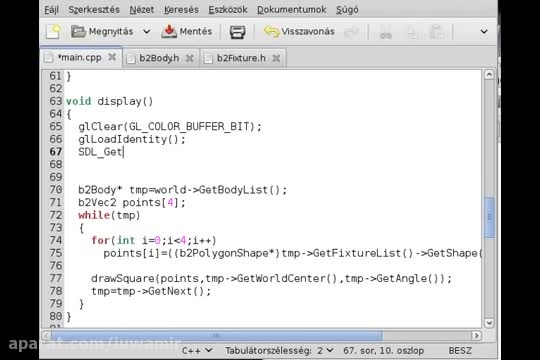 Box2D tutorial 2 (C and (OpenGL or SDL)) - force,imp