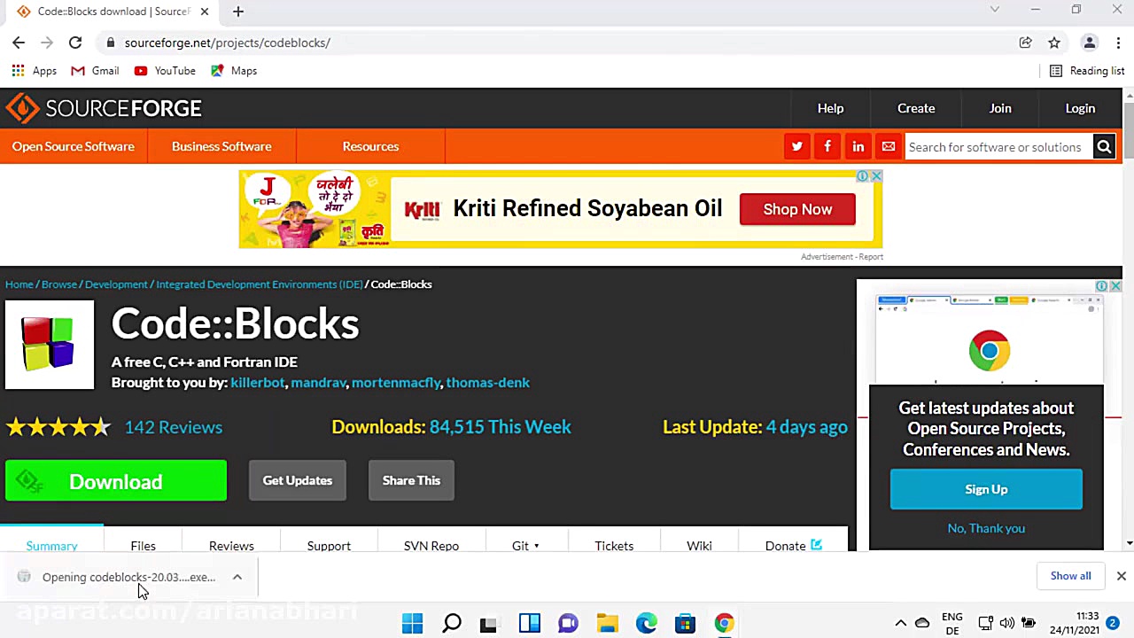 آموزش نصب CodeBlocks IDE با کامپایلر در ویندوز 11