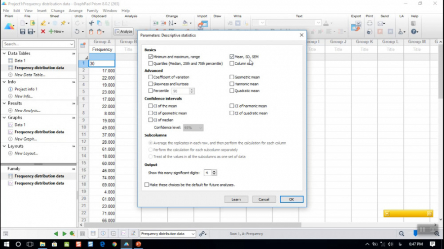 آزمون نرمال با گراف پد پریسم (Normality Test with GraphPad Prism)