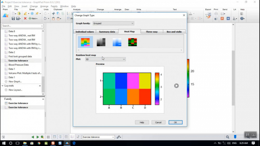 رسم نمودارهای هیت مپ heat map با GraphPad Prism