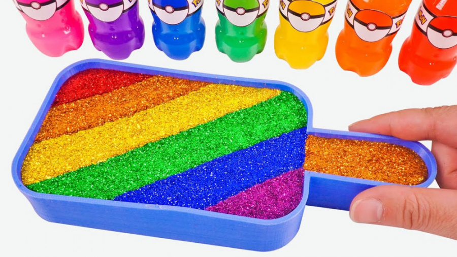 نحوه درست کردن مخلوط اسلایم با بستنی رنگین کمان ، سرگرمی کودکان