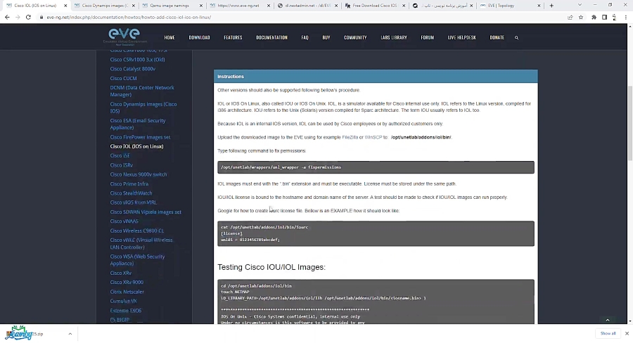 افزودن ایمیج های dynamips , iol , qemu در محیط مدیریت eve-ng