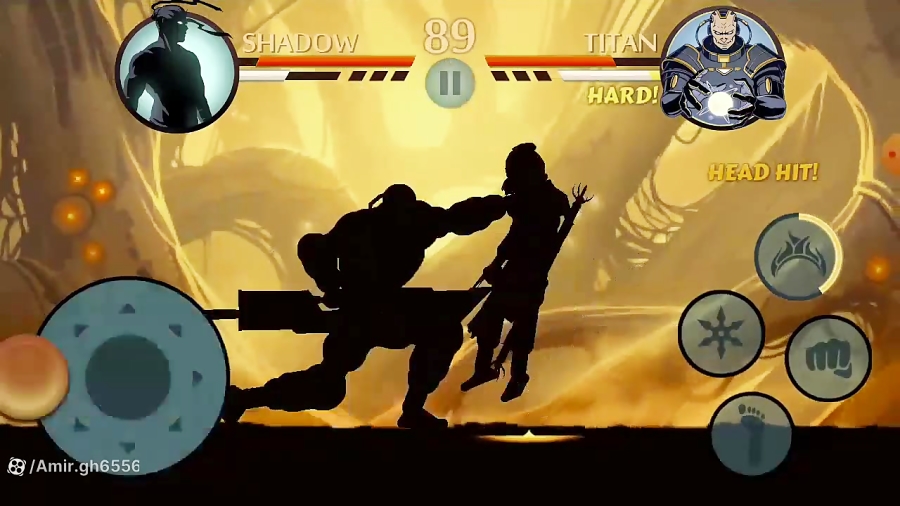 مبارزه با تایتان در خورشید سیاه/shadow fight2/ shadow vs titan