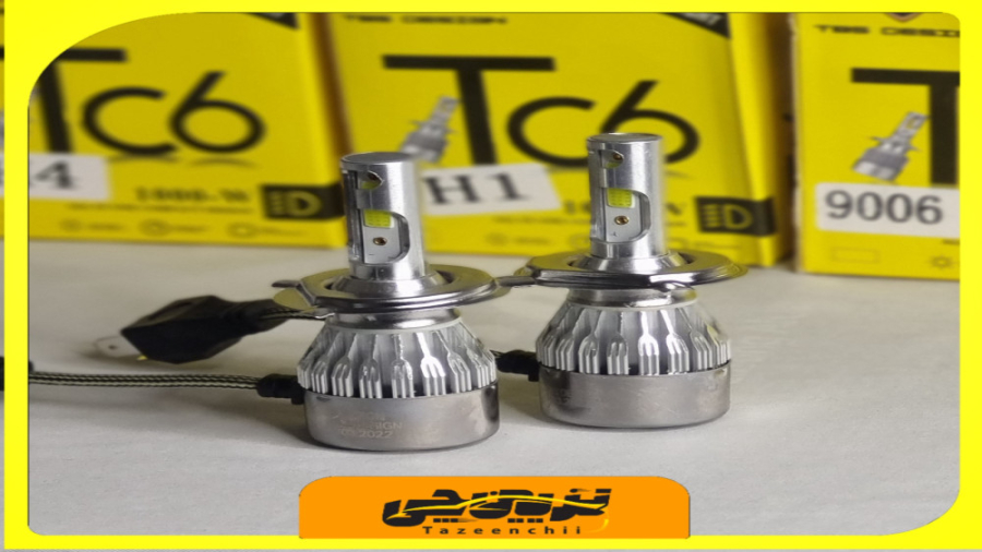 لامپ هدلایت اقتصادی TC6 پایه H4 نورسفید