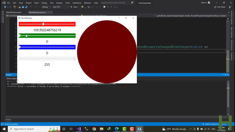 آموزش Slider control در WPF و ساخت پروژه Color Generator