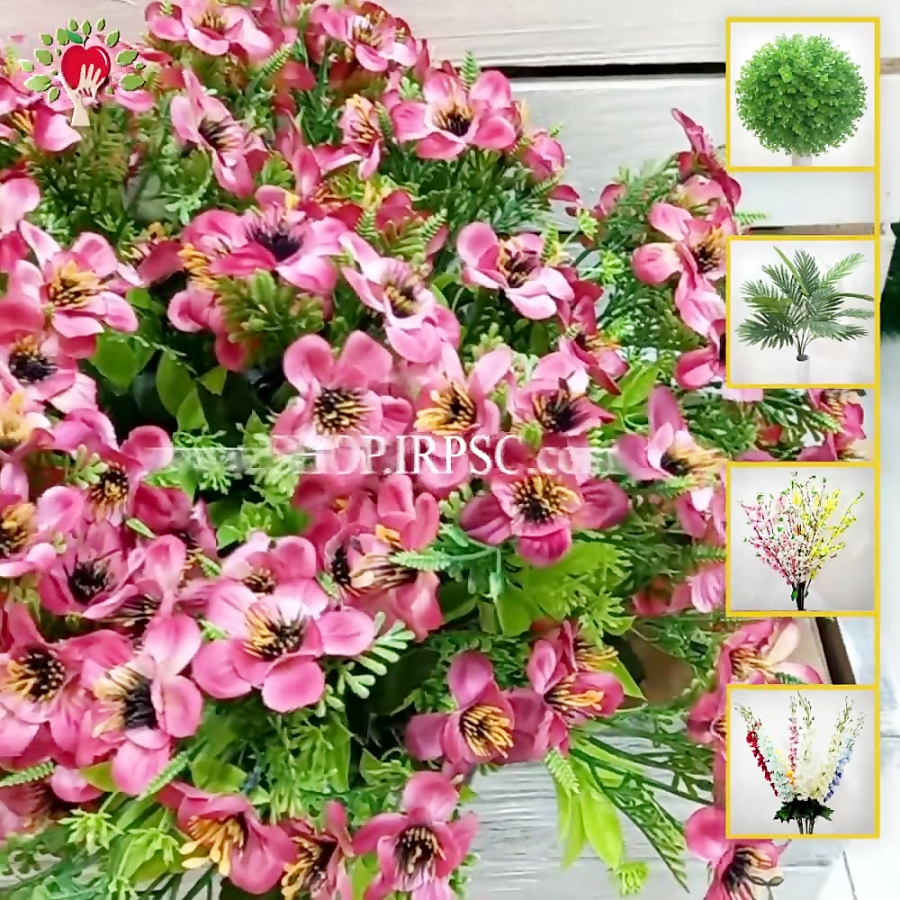 قیمت بوته گل مصنوعی صورتی لیندا | فروشگاه ملی